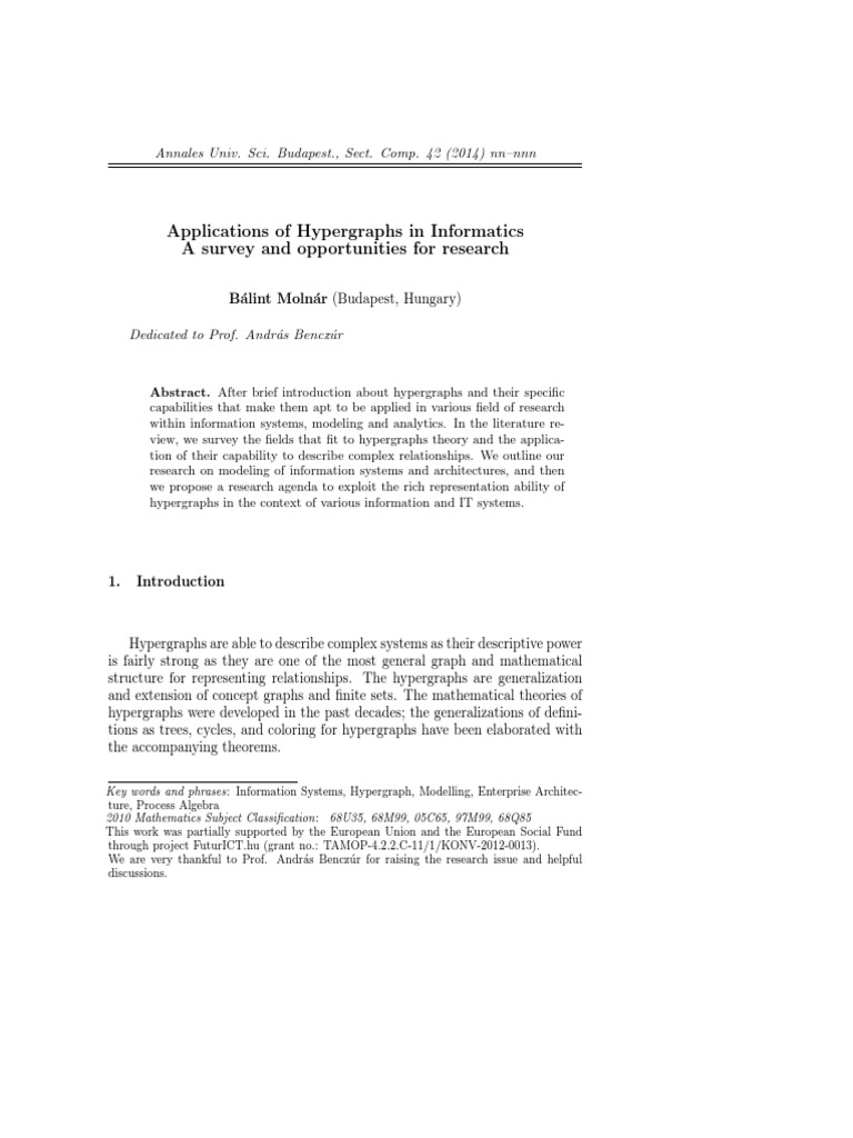 Applications of Hypergraphs in Informatics | PDF | Conceptual Model | Business Process