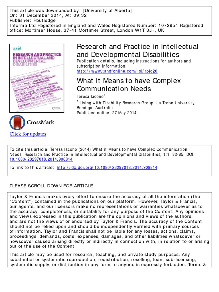 Understanding Complex Communication Needs | PDF | Disability | Wellness