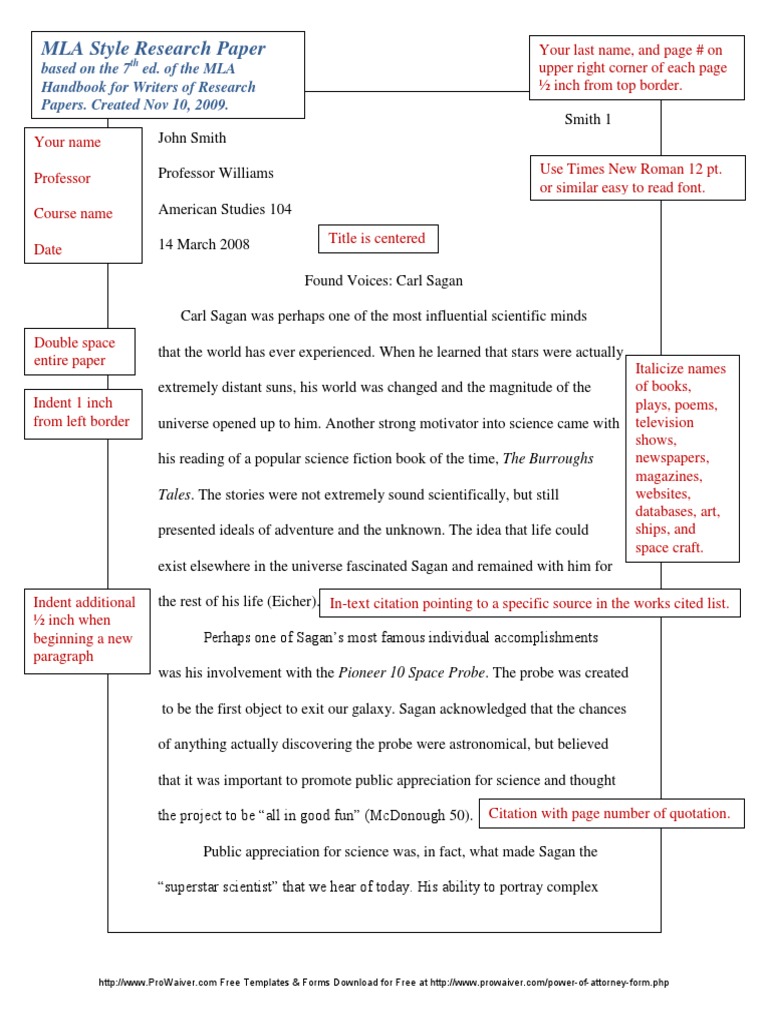 Mla Style Research Paper Example | PDF | Citation | Science
