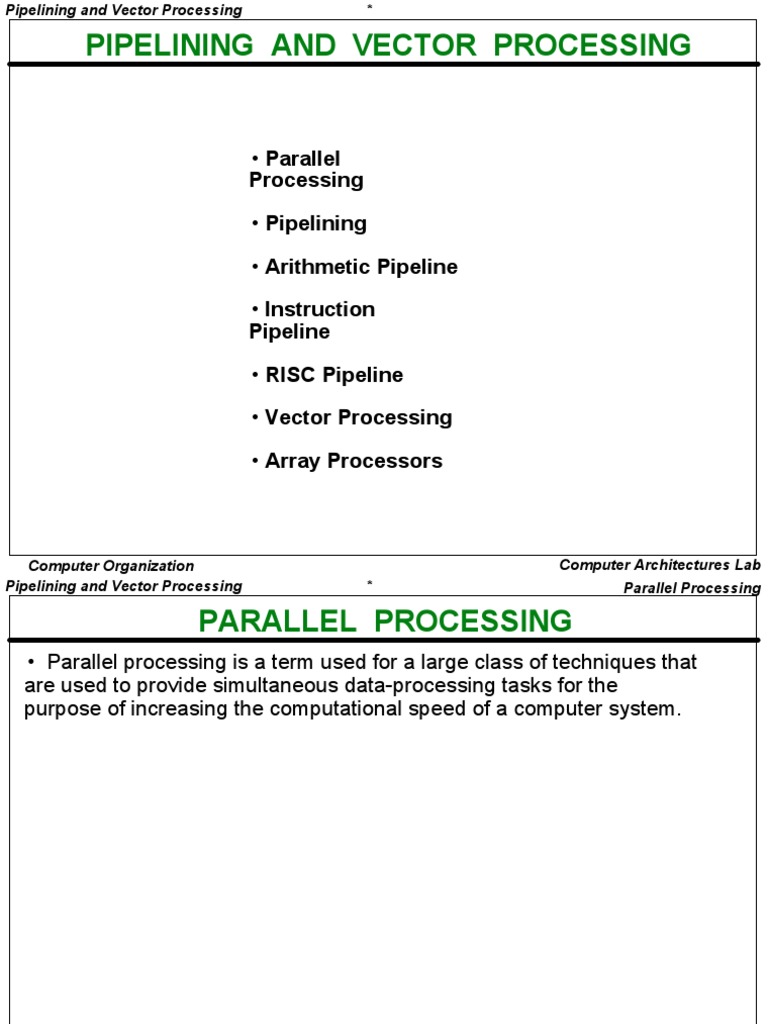 Pipelining And Vector Processing Parallel Pdf Parallel Computing Instruction Set