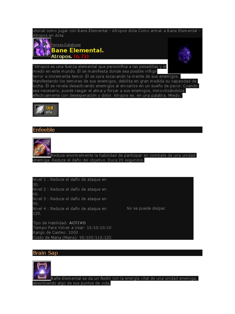 Guía de Bane Elemental en Dota | PDF