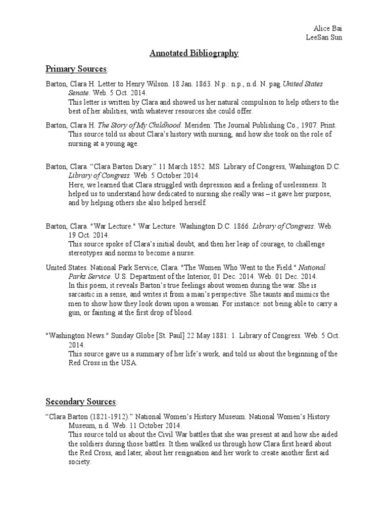 NHD Annotated Bibliography | PDF | Unitarian Universalism | American ...