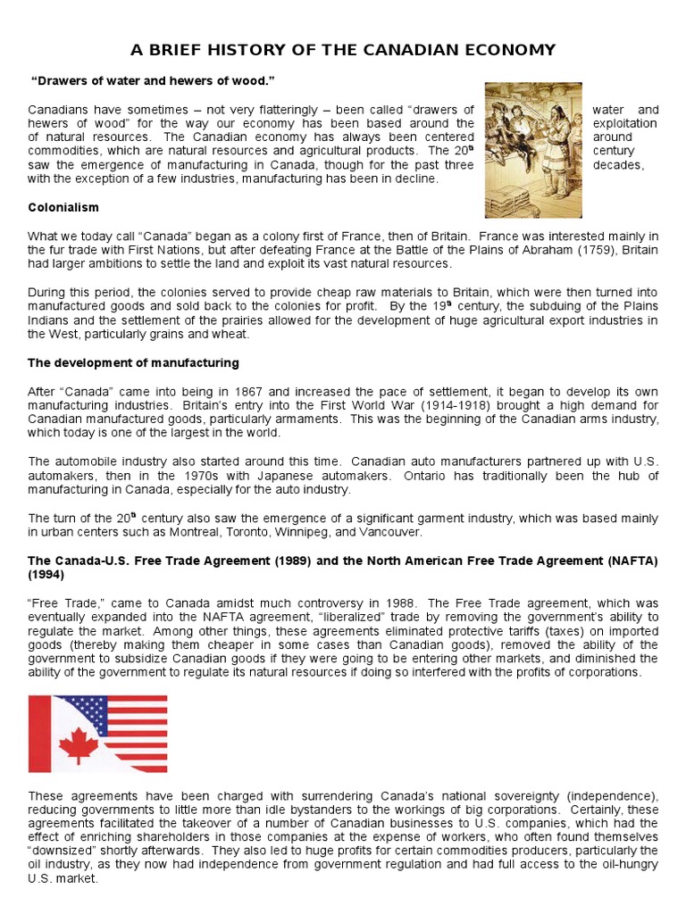 A Brief History of The Canadian Economy | PDF