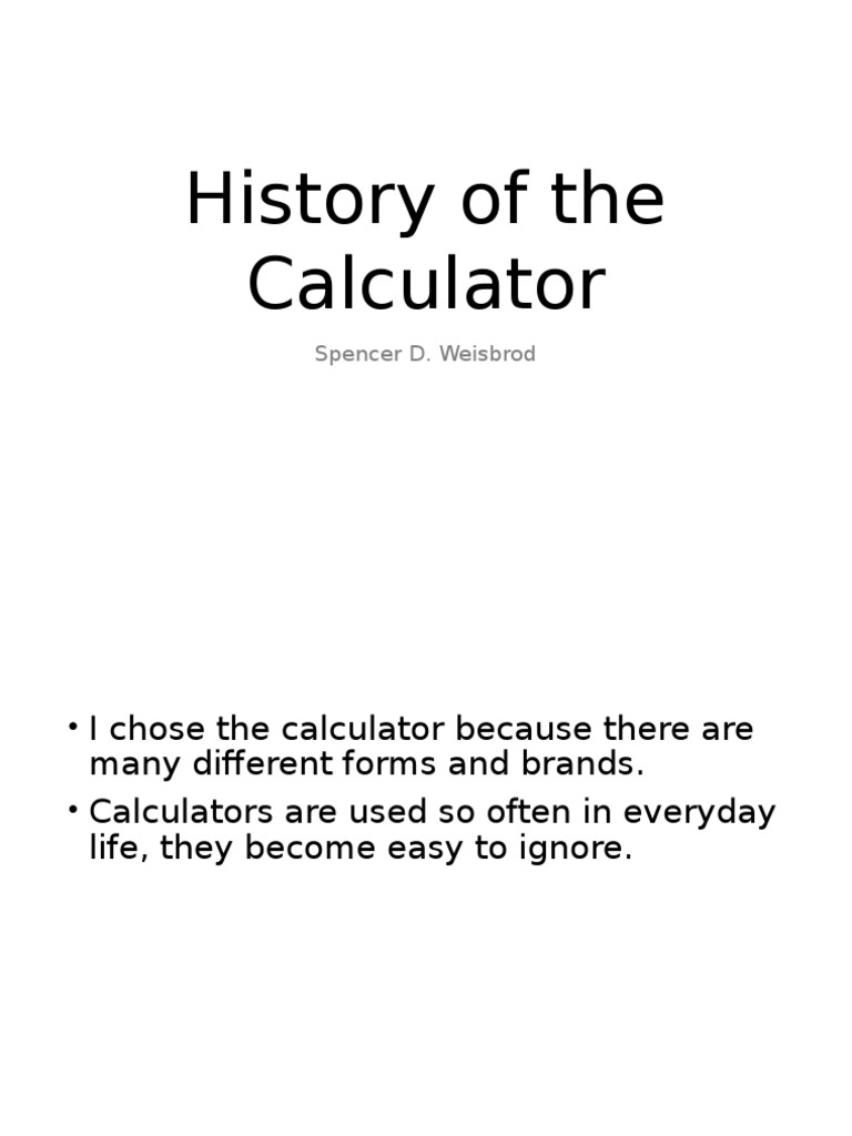 History of The Calculator | PDF