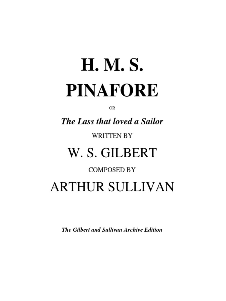 HMS Pinafore - Score | Vocal Music | Performing Arts