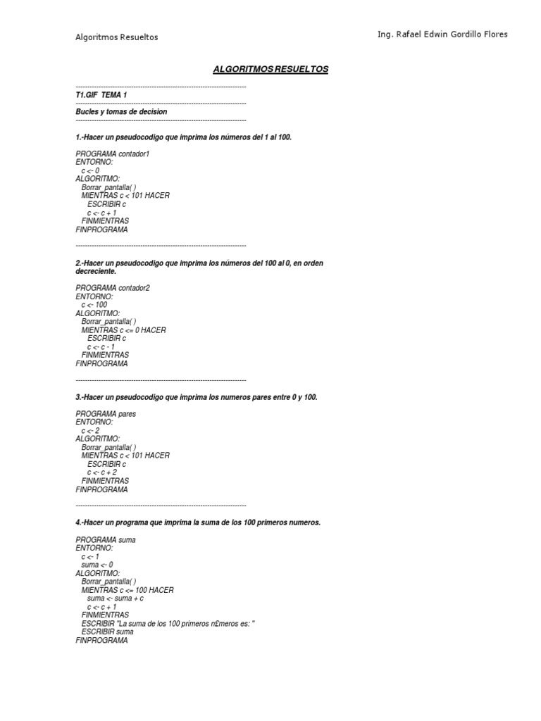 Ejercicios Resueltos De Pseint Descargar Gratis Pdf Estructura De Datos De Matriz Algoritmos