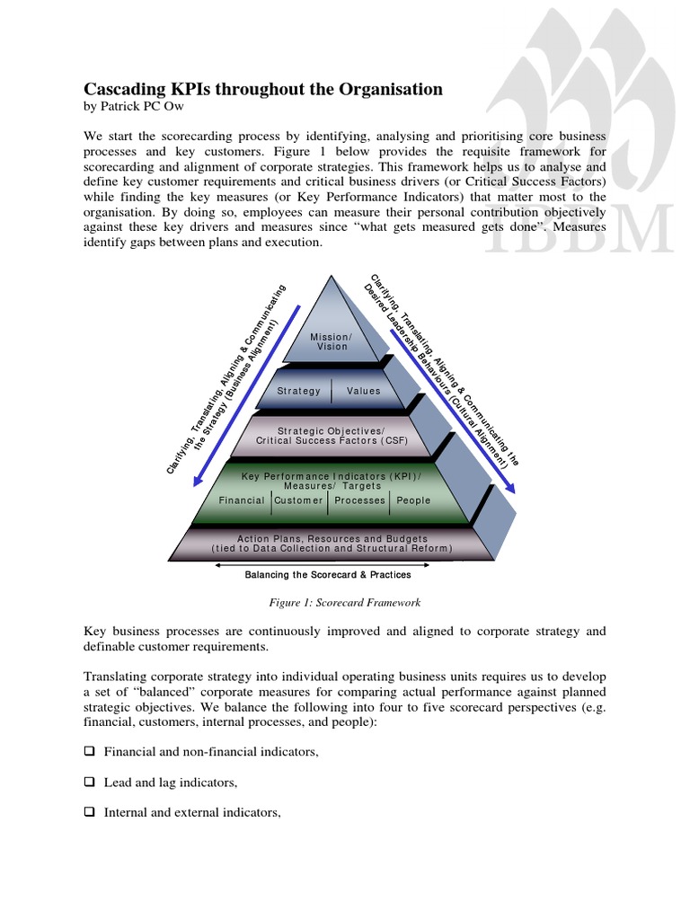 Cascading KPIs Throughout The Organisation | PDF | Business Process ...