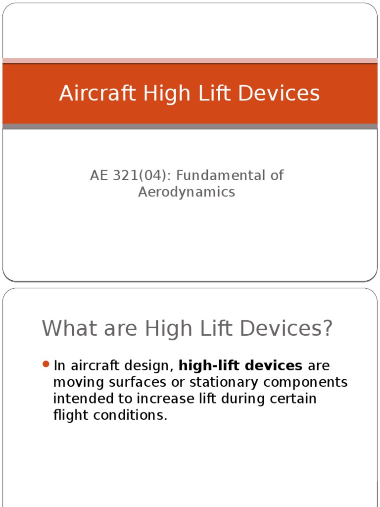 Aircraft High Lift Devices Guide | PDF | Flap (Aeronautics) | Lift (Force)