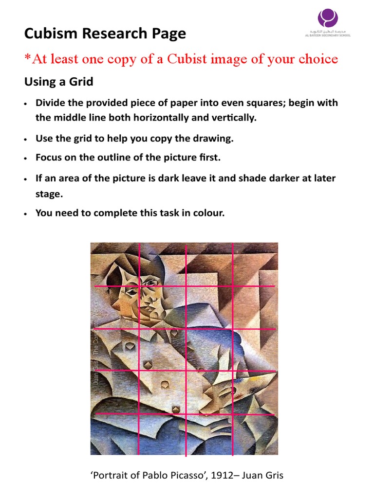 Portrait of Pablo Picasso Grid Sheet Juan Gris | PDF