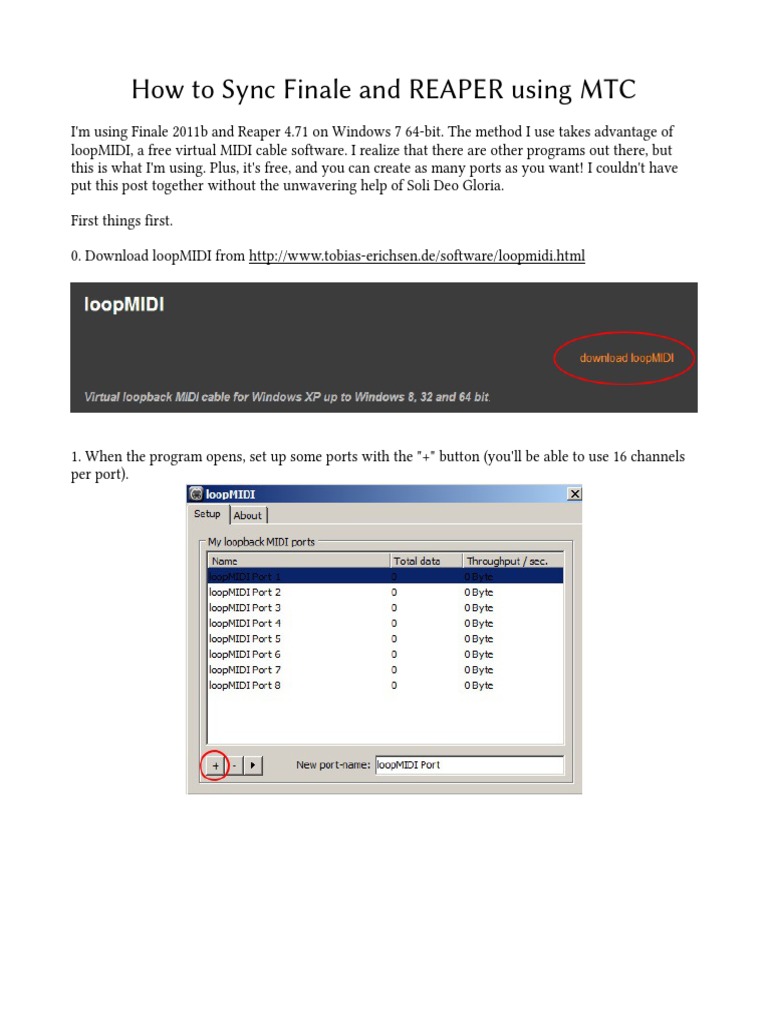How To Sync Finale and REAPER Using MTC | PDF | Input/Output | Electrical Engineering