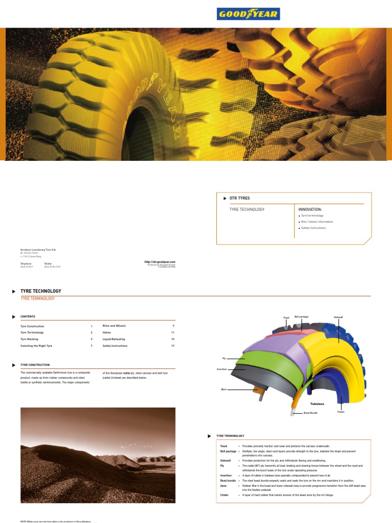 Otr Tire Tech Specification | PDF | Tire | Vehicle Technology