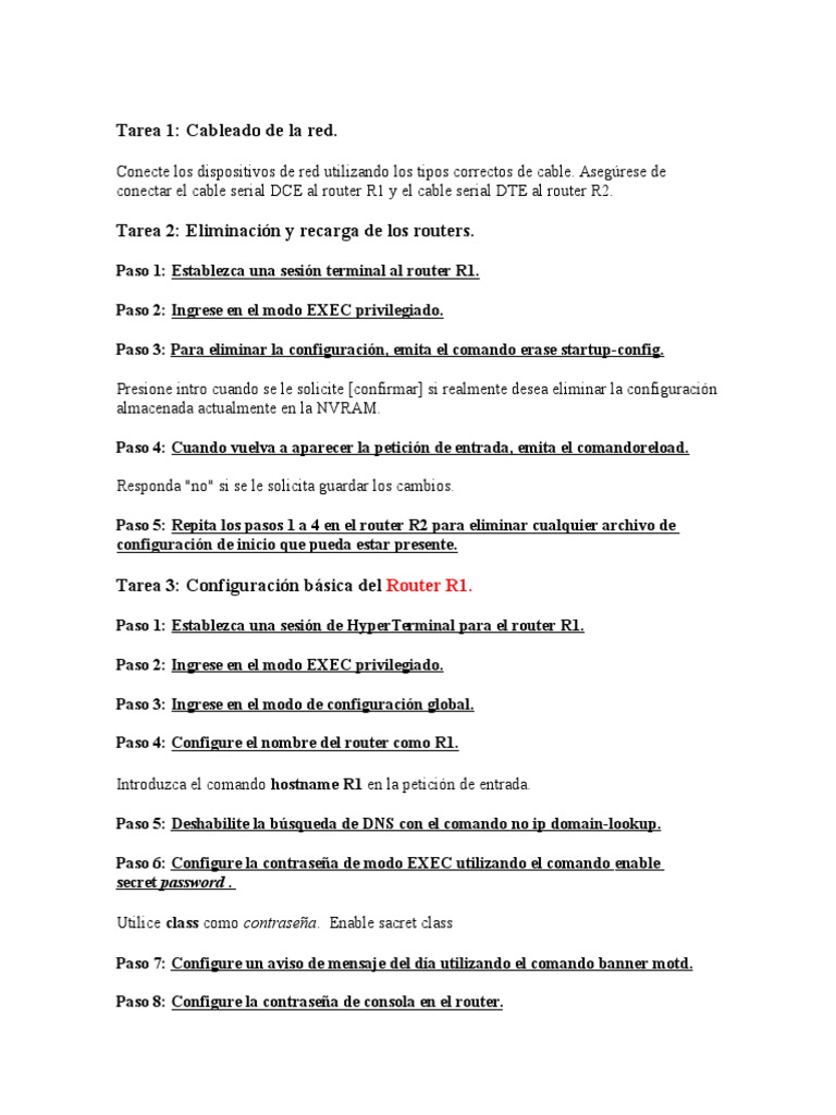Configuración Básica de Routers | PDF | Enrutador (Computación) | Dirección IP