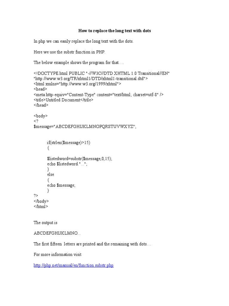 How To Replace The Long Text With Dots | PDF | Computers