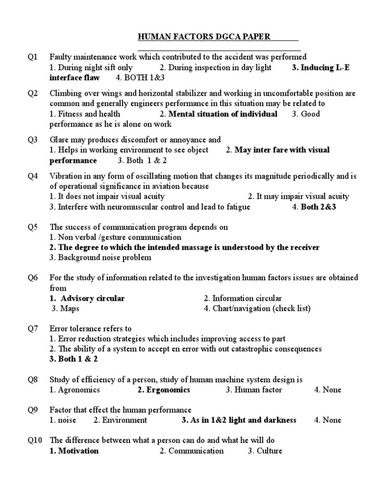 Human Factors Questions | PDF | Human Factors And Ergonomics | Motivation