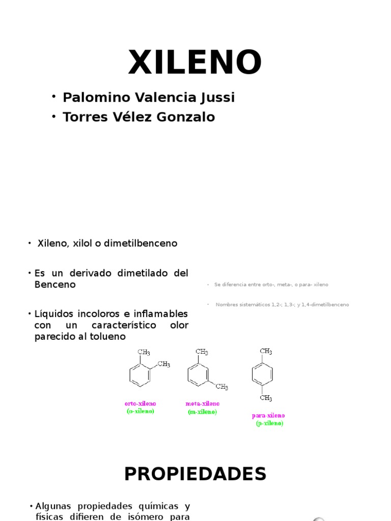 Xileno (Expo) | Química | Materiales