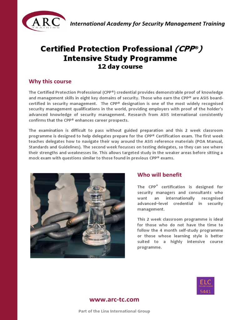 CPP Intensive Study Programme PDF | PDF | Professional Certification ...