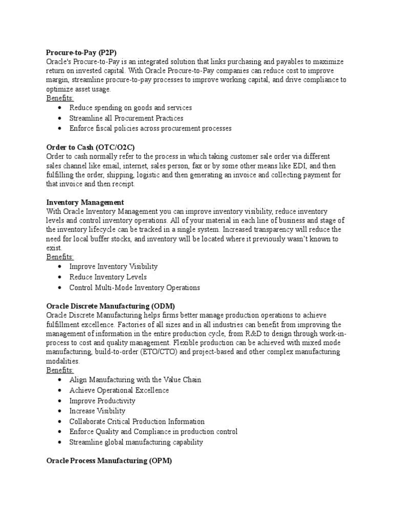 Oracle Modules | PDF | Asset Management | Inventory