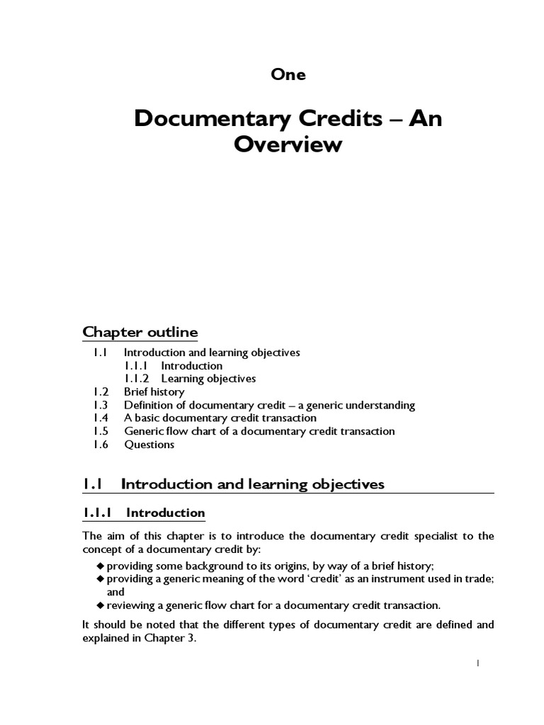 Overview of Documentary Credits | PDF | Letter Of Credit | Banking