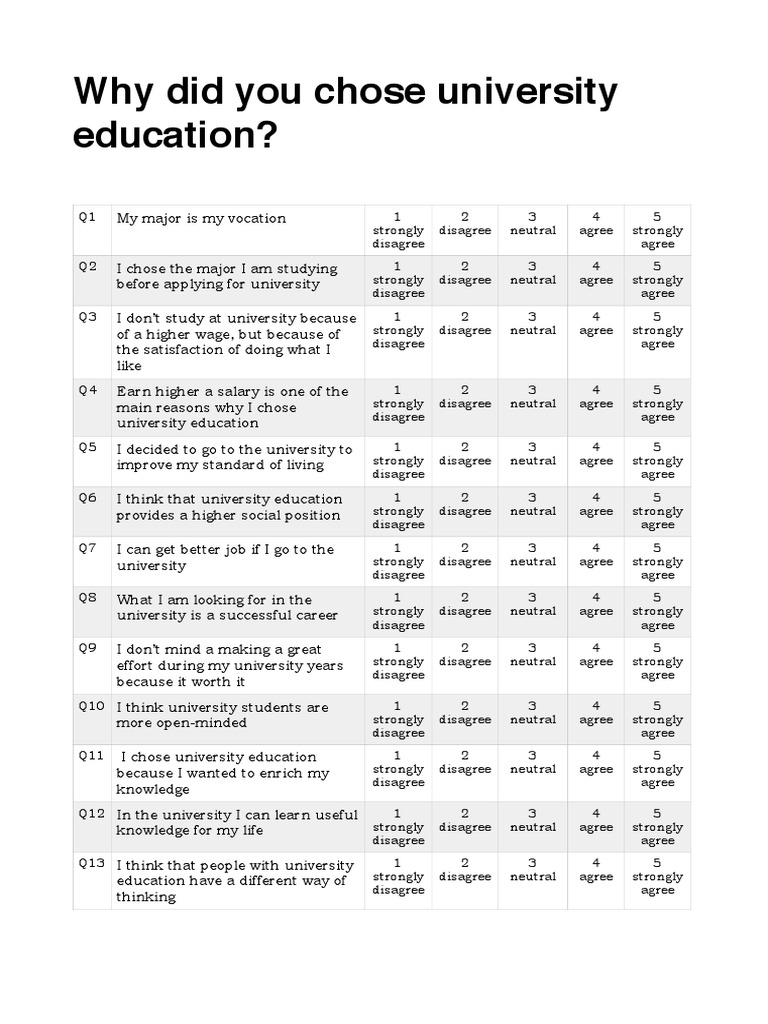 Reasons for Choosing University | PDF