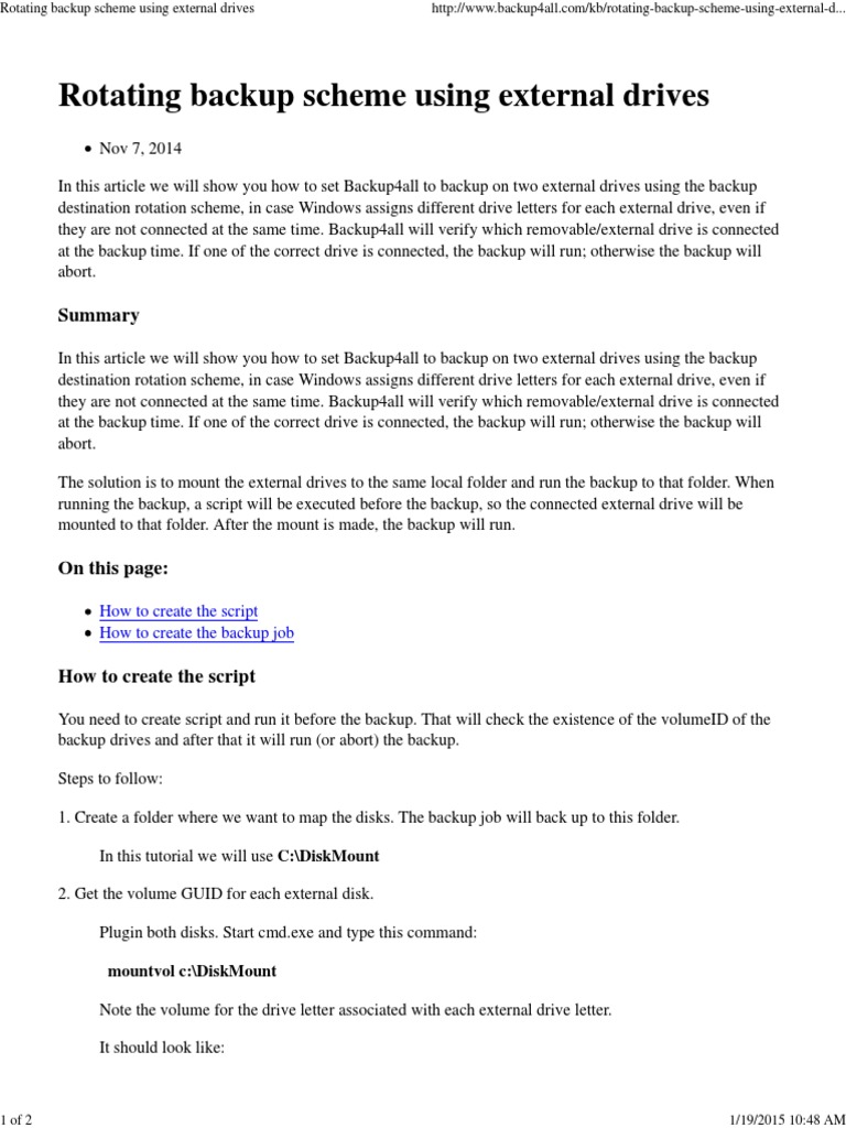 Rotating Backup Scheme Using External Drives | PDF | Backup | Computer ...