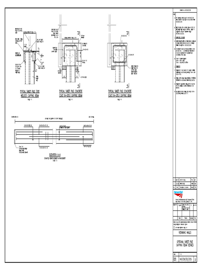 Sheet Pile Capping Beam | PDF