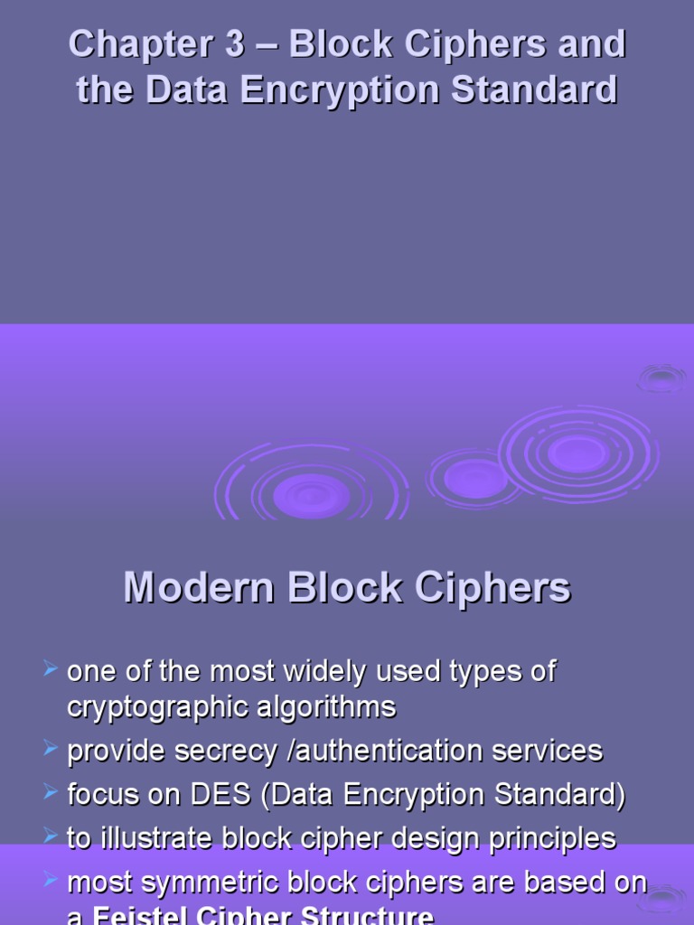 Chapter 3 Block Ciphers And The Data Encryption Standard Pdf Cryptography Encryption