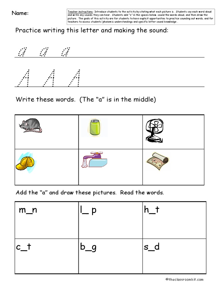Phonemic Awareness Letter "A" Activity | PDF