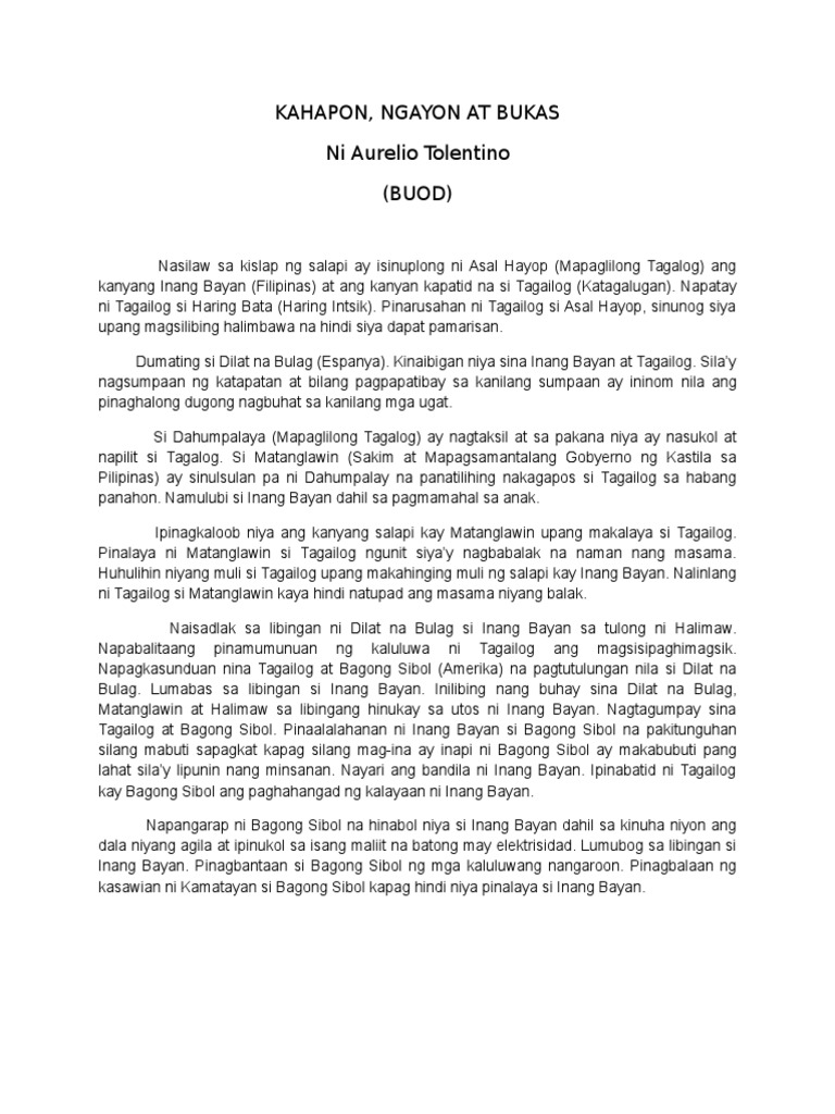 Kahapon, Ngayon at Bukas | PDF