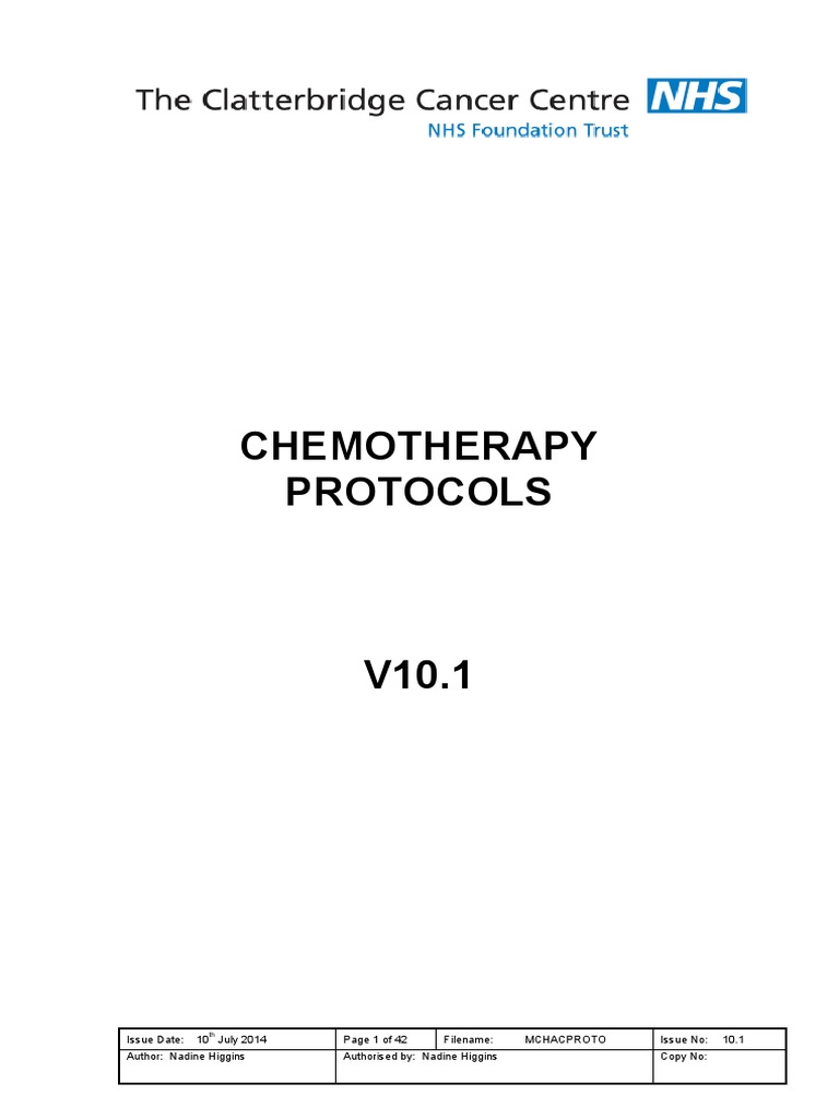 Comprehensive Chemotherapy Protocols | PDF | Cancer Treatments ...