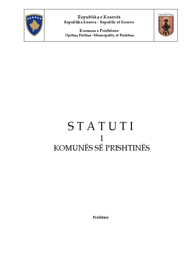 STATUTI I Komunes Se Prishtines PDF | PDF