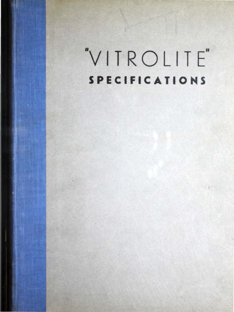 Vitrolite Specifications, 193X | PDF | Manmade Materials | Building ...