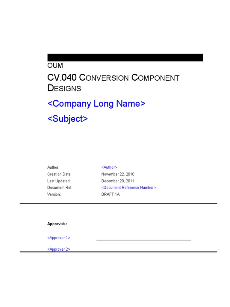 Conversion Component Design Overview | PDF | Unit Testing | Parameter ...