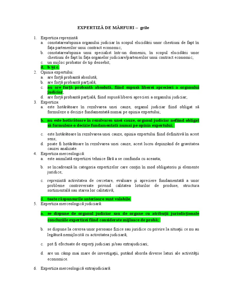 Grile-Expertiza 1 | PDF
