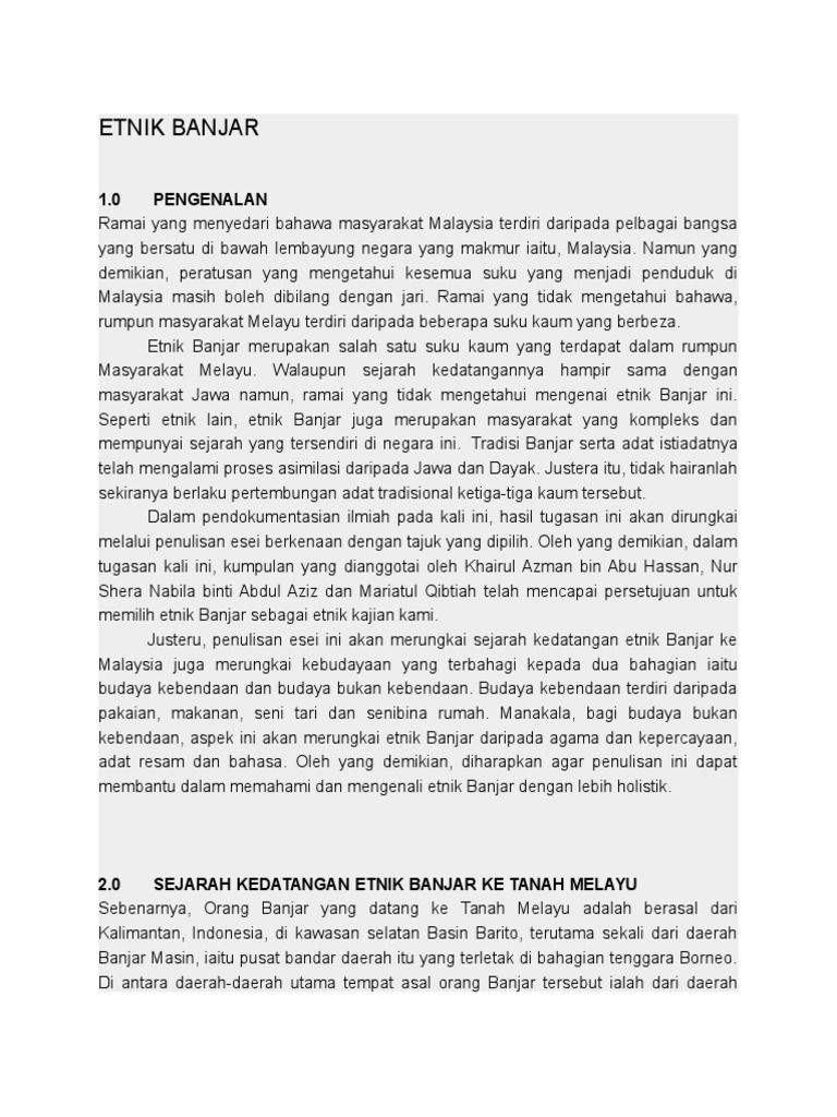Etnik Banjar | PDF