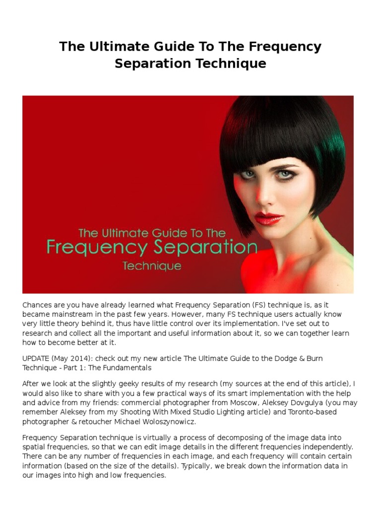 Guide To The Frequency Separation Technique | PDF | Photo Manipulation ...