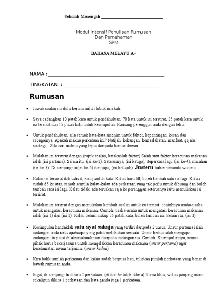 Rumusan SPM | PDF