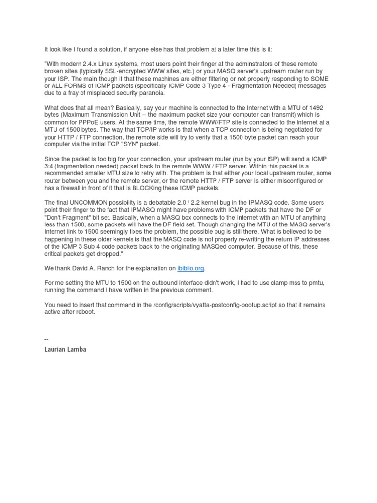 Vyatta - VyOS Iptables Issues | PDF | Transmission Control Protocol | Computer Networking