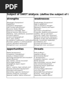 Cross SWOT Analysis | PDF | Swot Analysis | Marketing
