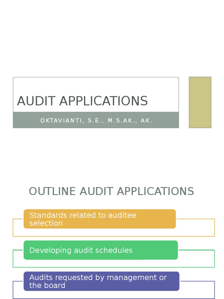 Audit Applications: Oktavianti, S.E., M.S.Ak., Ak | Download Free PDF ...