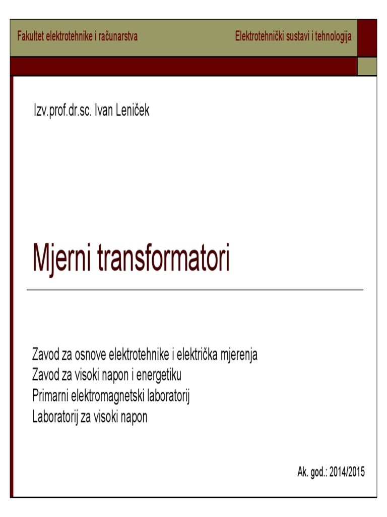 Mjerni Transformatori | PDF