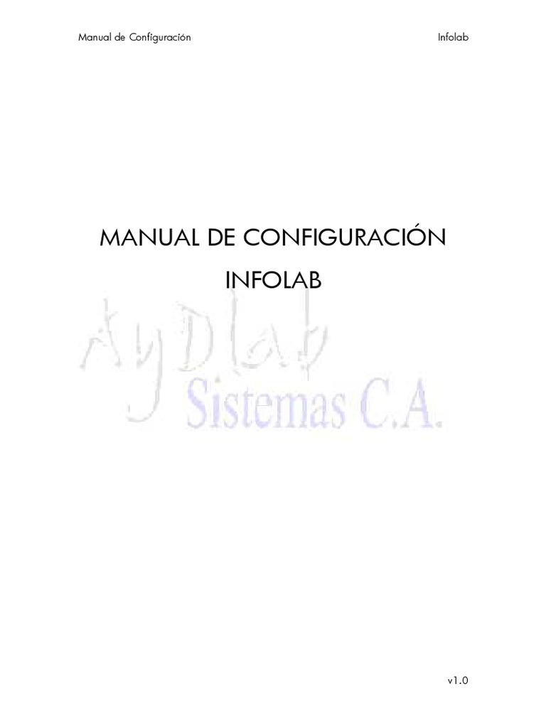 Manual Basico de Configuración INFOLAB | PDF | Laboratorios | Science