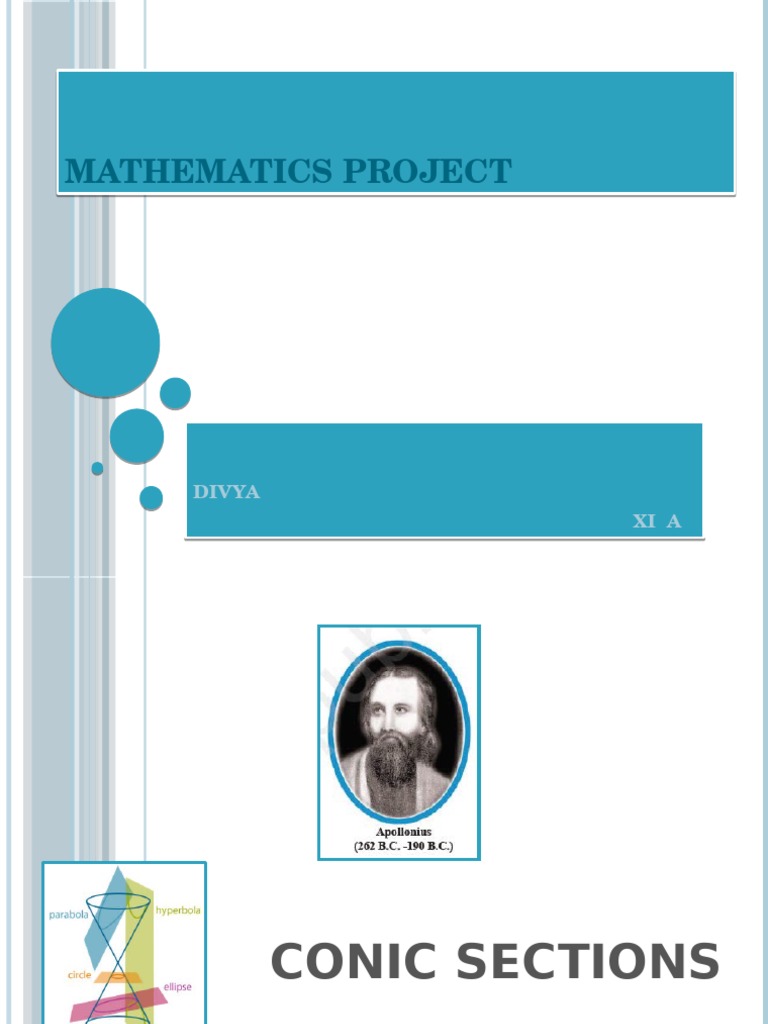 Mathematics Project On Conic Sections by Divya | PDF | Ellipse ...