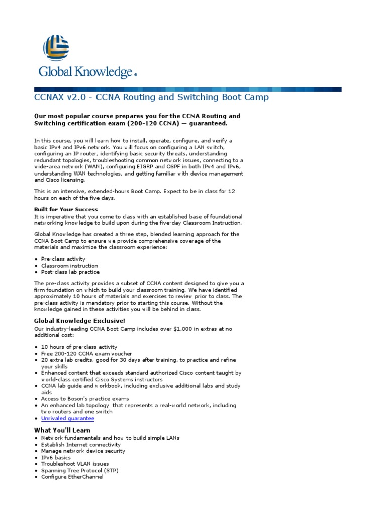 CCNAX v2.0 - CCNA Routing and Switching Boot Camp | PDF | Cisco ...