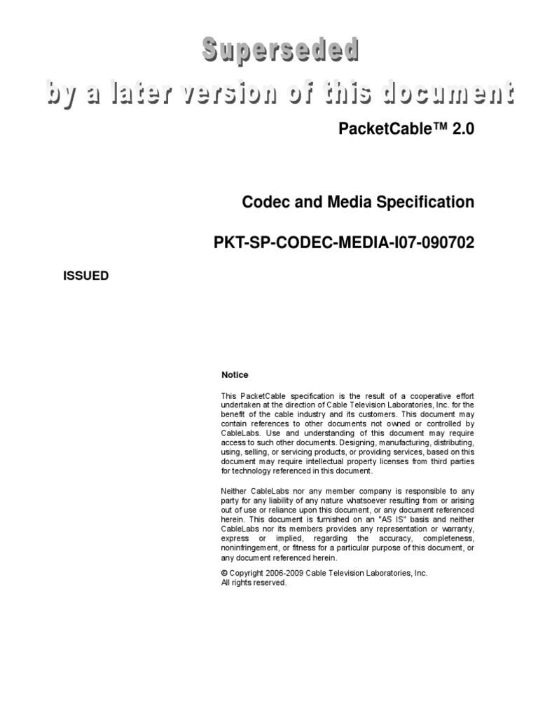 Codec and Media Specification | PDF | Computer Network | Ip Multimedia Subsystem
