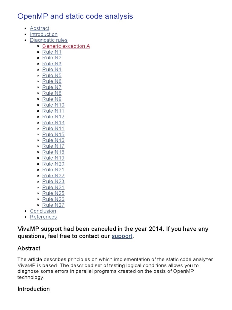 OpenMP and Static Code Analysis | PDF | Computer Programming | Software