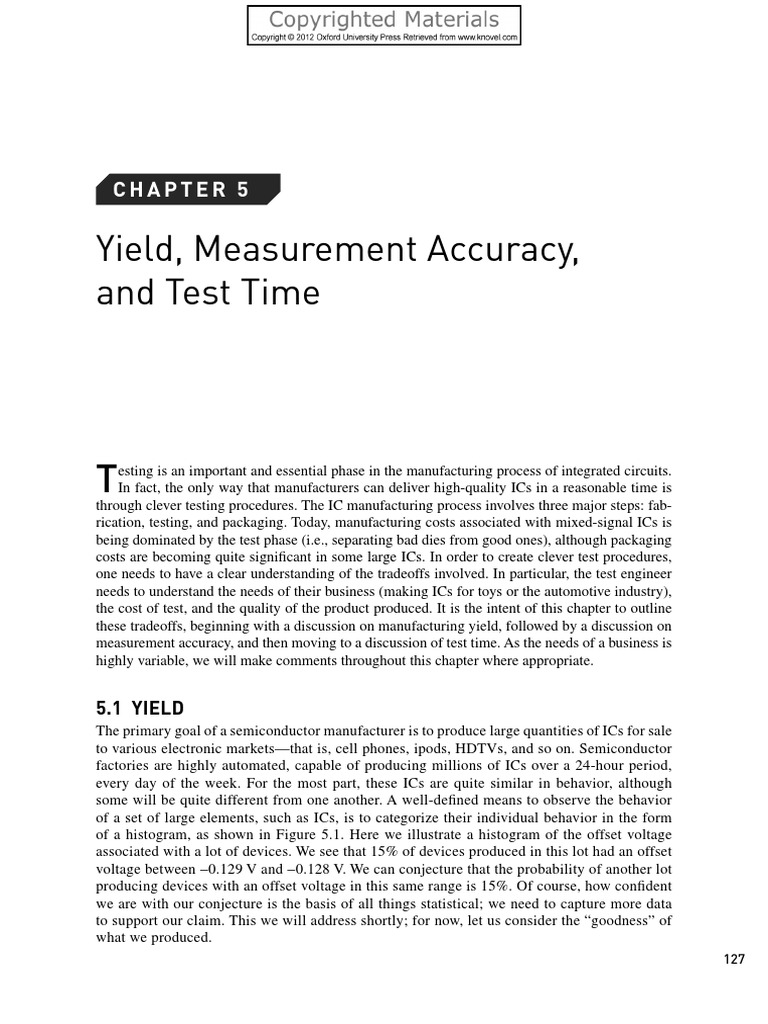 05 - Yield, Measurement Accuracy and Test Time | PDF | Analog To ...