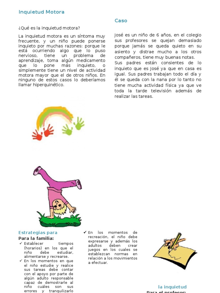 Inquietud Motora | Atención | Aprendizaje