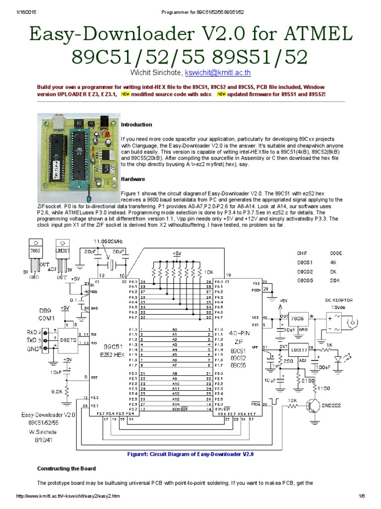 Programmer For 89C51 - 52 - 55 89S51 - 52 | PDF | Usb | Electrical ...