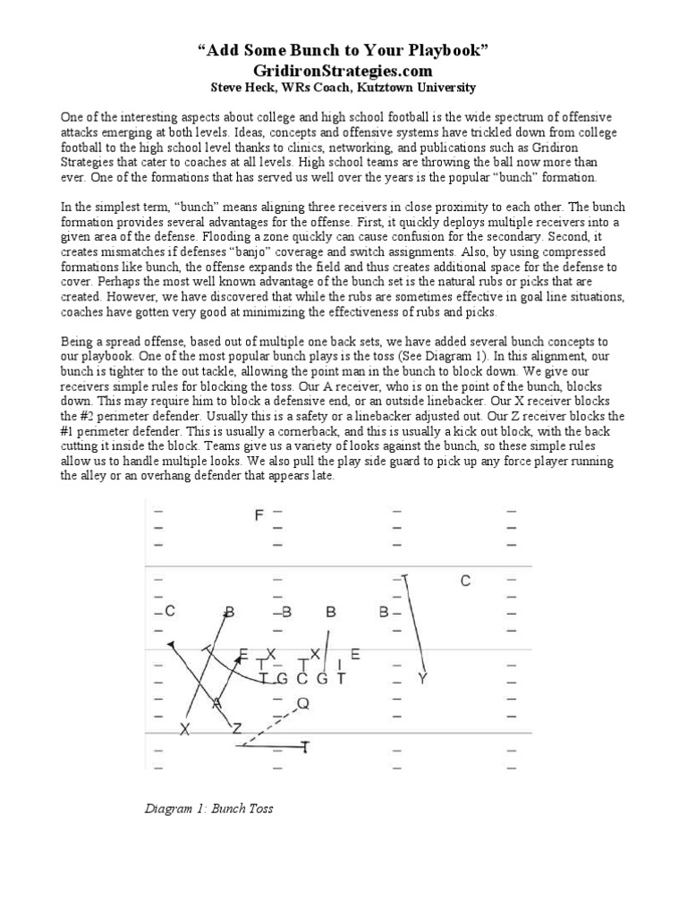 Bunch Formation Playbook Insights | PDF | Gridiron Football | American ...