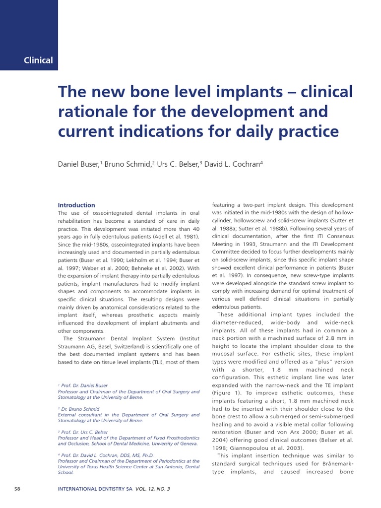 Bone Level Implants | PDF | Dental Implant | Facial Features